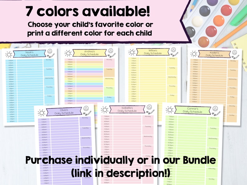 Kids Daily Schedule for Homeschool Responsibility. Planning Jobs ...