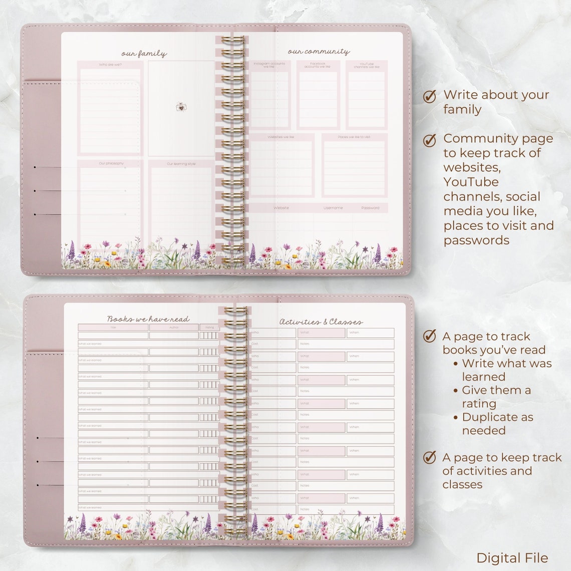 Homeschool Planner, Editable Printable Plan Record for Home Education ...
