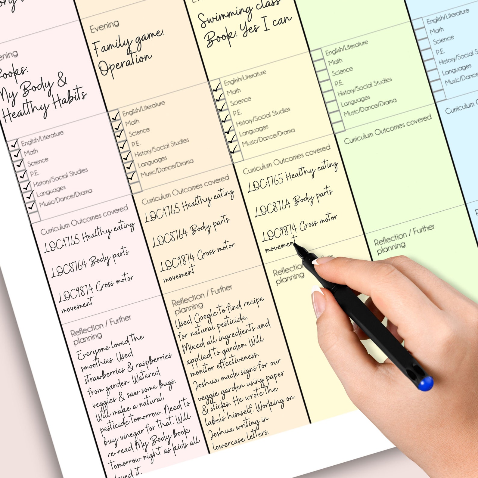 Homeschool Planner Simple Lesson Plan, Teacher Lesson Planner, One Page ...