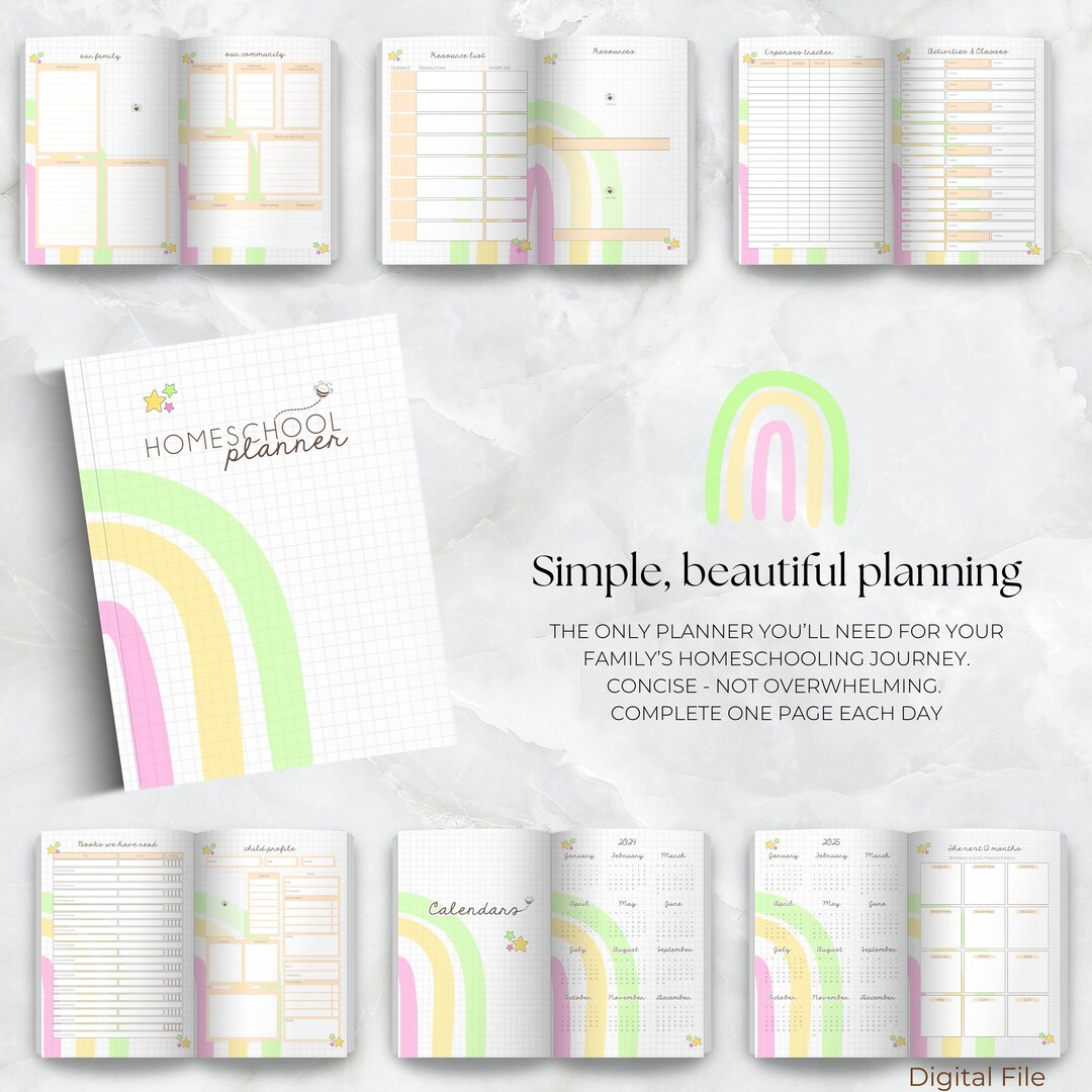 Homeschool Planner, Editable Printable Home Education Plan Record ...