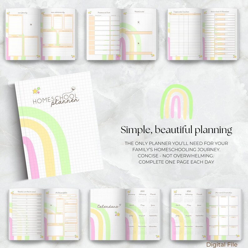 Homeschool Planner, Editable Printable Home Education Plan Record ...