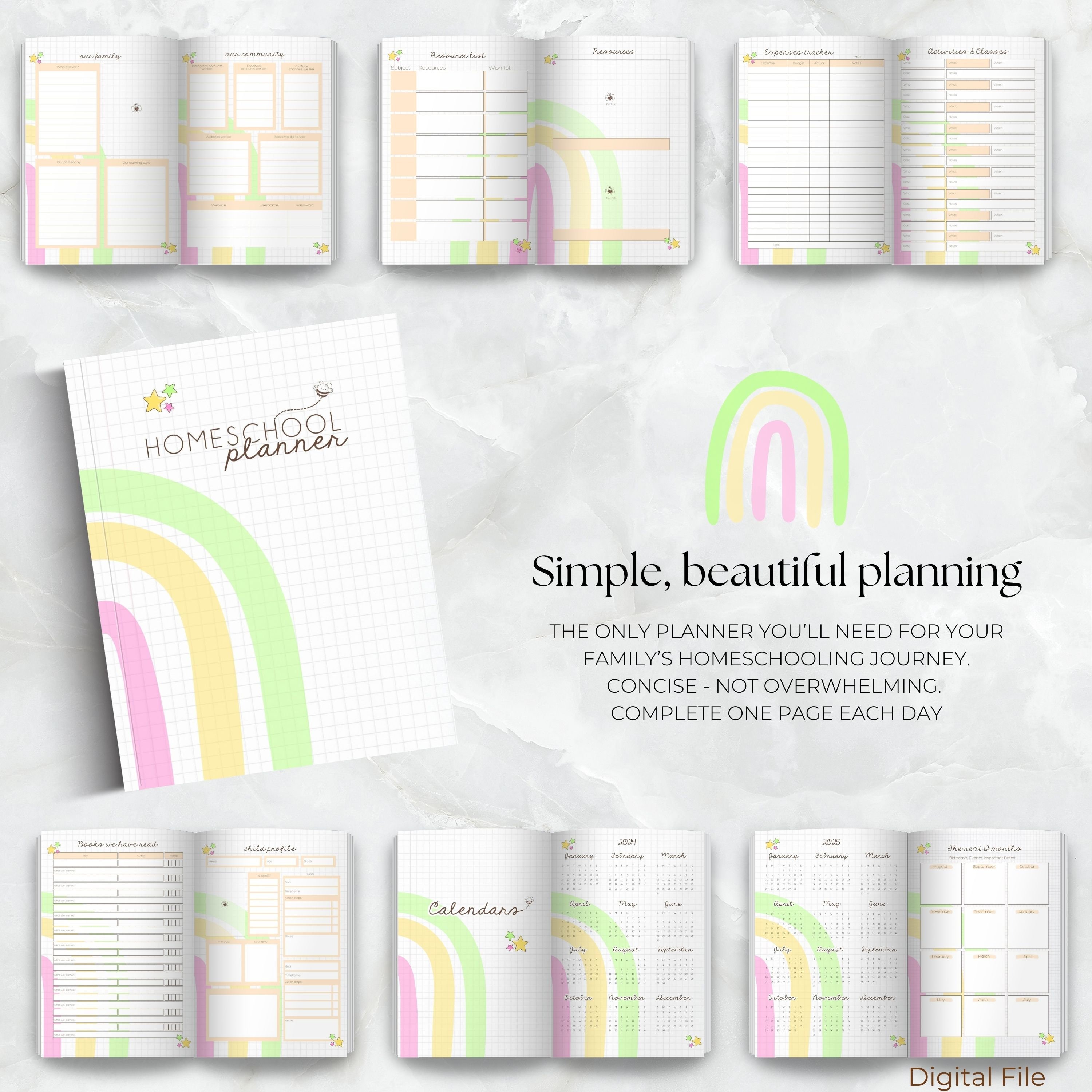 Homeschool Planner, Editable Printable Home Education Plan Record ...