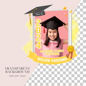 Graduation Template 2024, Class of 2024 Png, Canva Template Graduation ...