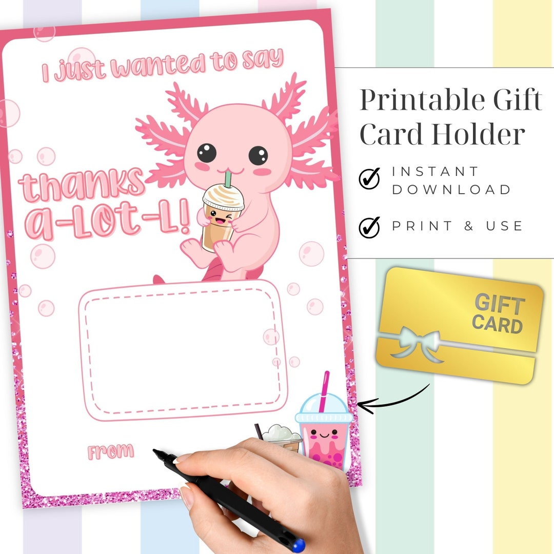 Gift Card Holder Printable Thank You Instant Download Teacher ...