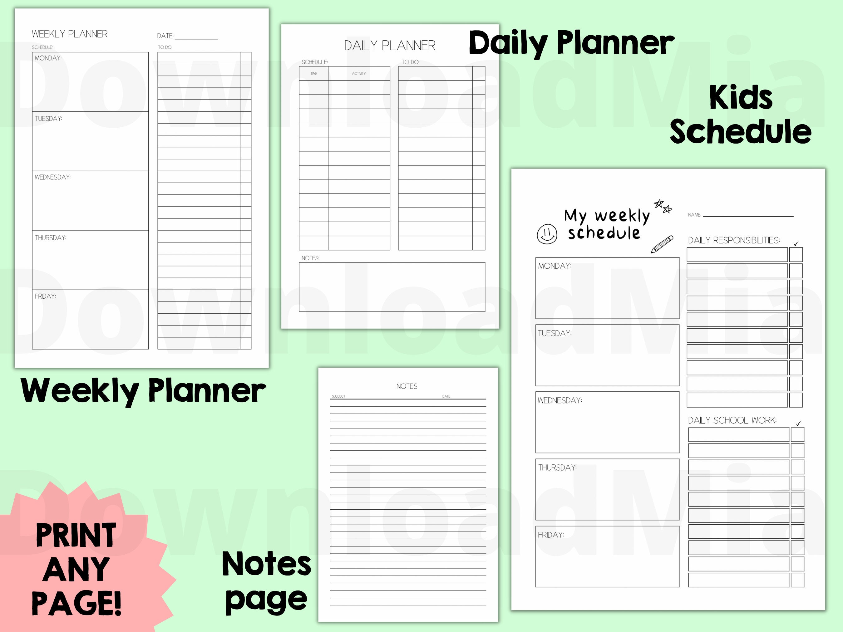 Homeschool Planner Simple Editable Canva Template Printable Portfolio ...