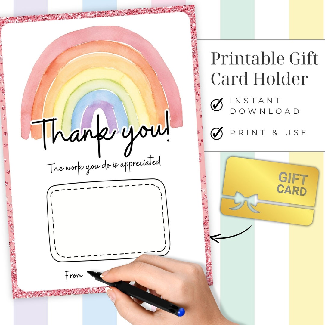 Teacher Appreciation Printable Gift Card Holder Appreciation Week ...