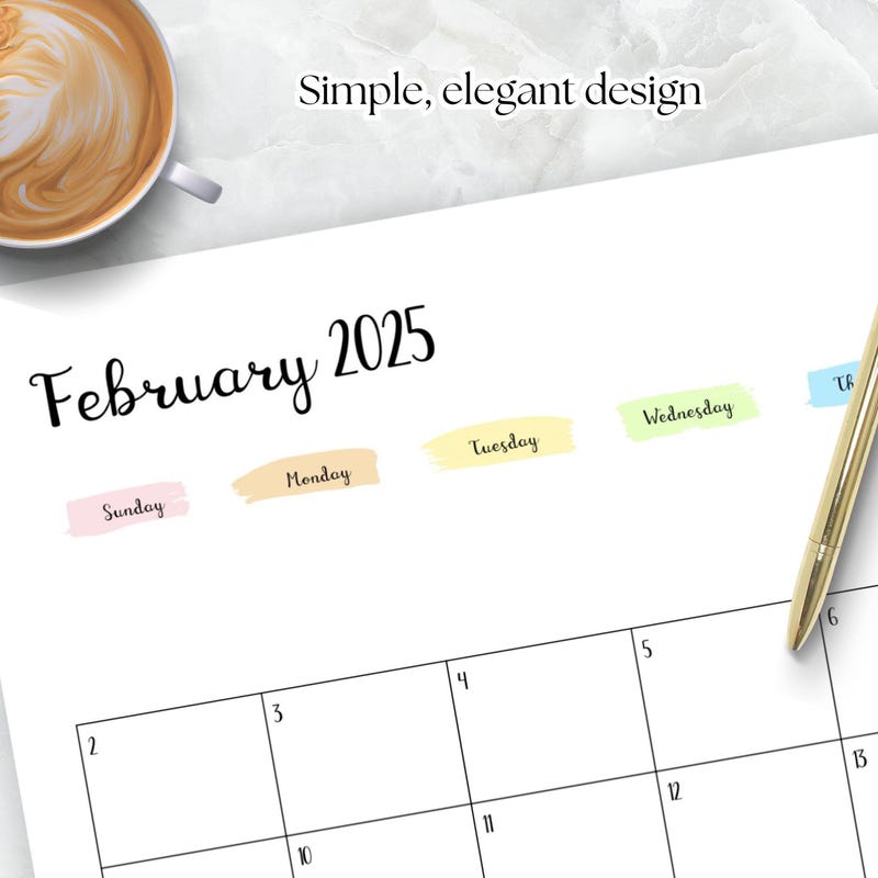 Pastel Monthly Calendar - Etsy
