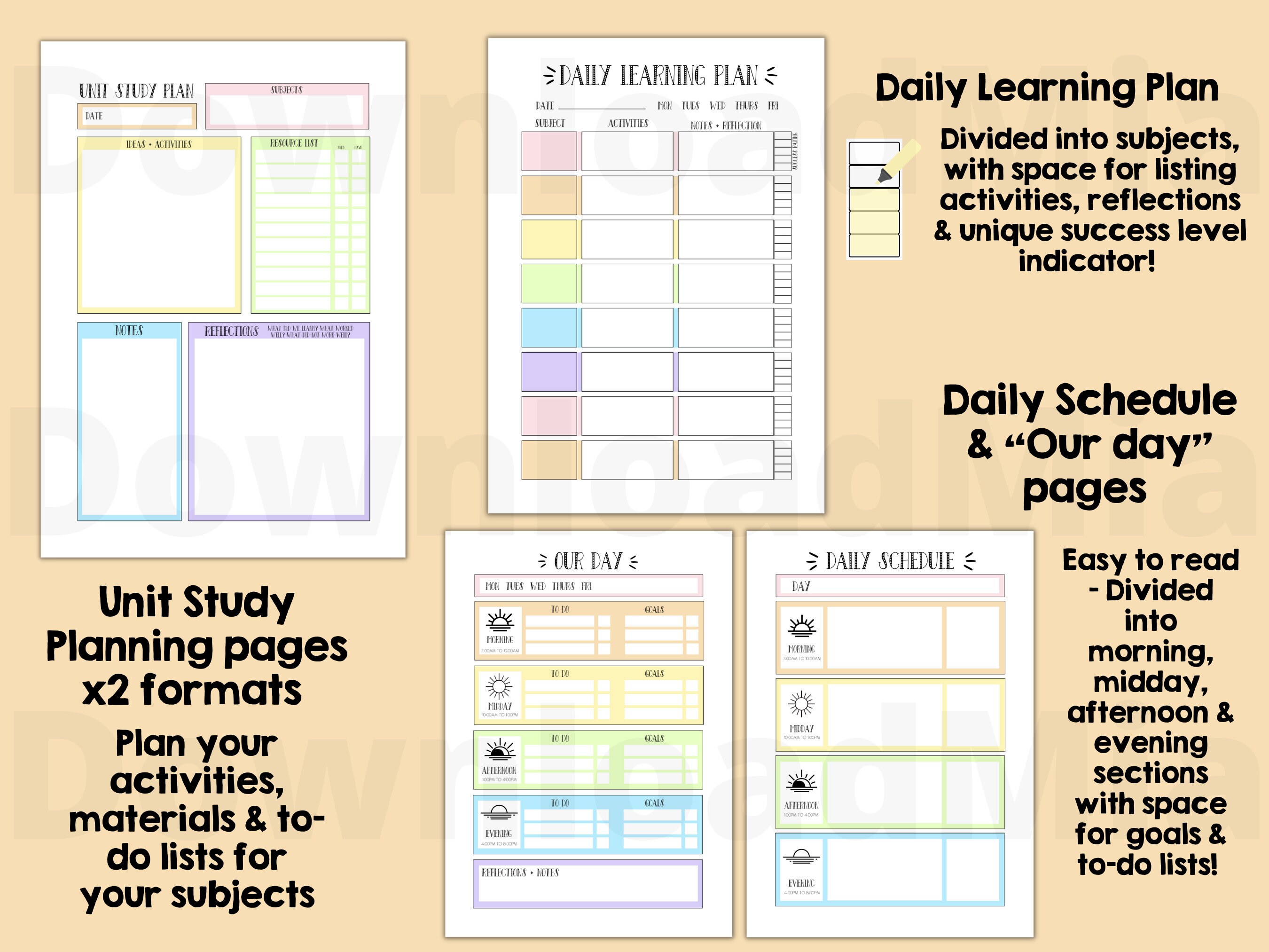 Homeschool Planner Printable Editable Undated Version for USA UK ...