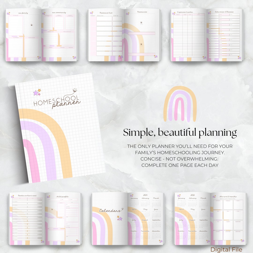 Homeschool Planner, Editable Printable Home Education Plan Record ...
