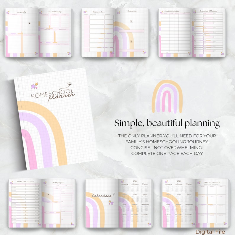 Homeschool Planner, Editable Printable Home Education Plan Record ...
