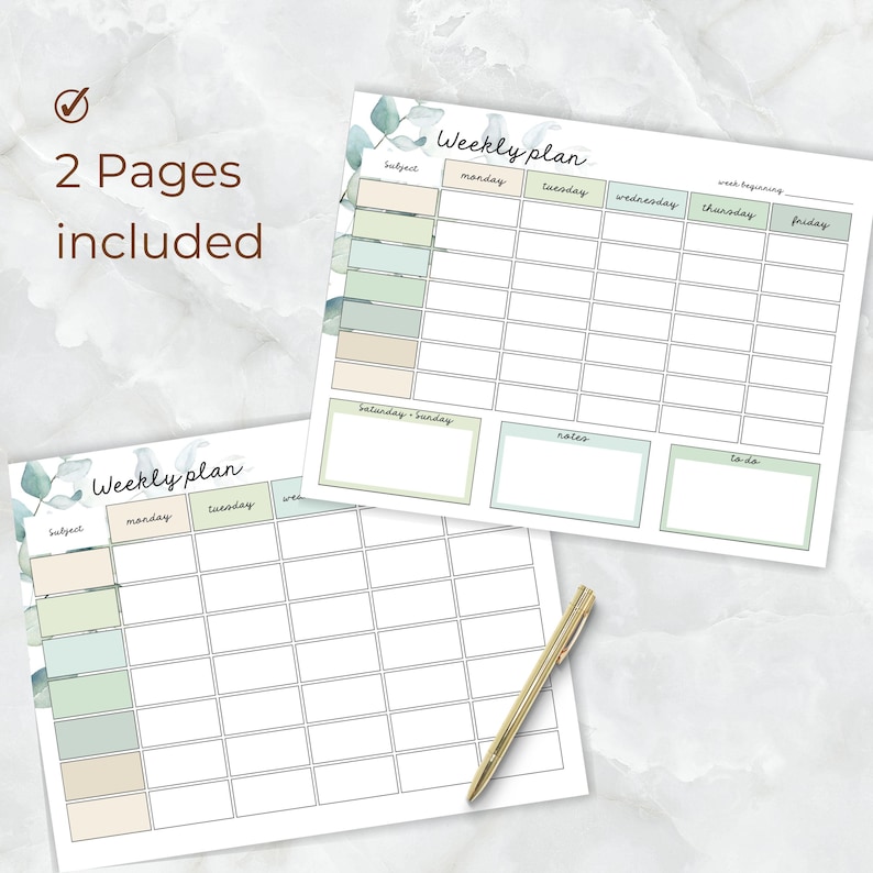 Weekly Plan Homeschool Kids to Do List Responsibility Chart for ...
