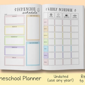 Homeschool Printable Planner Pastel Rainbow Printable Homeschool ...