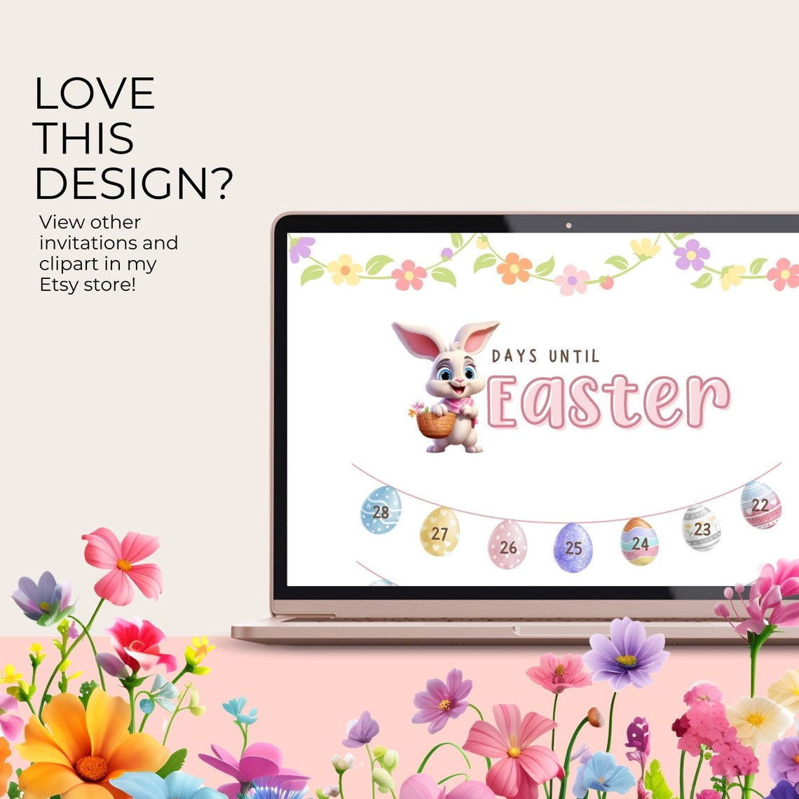 Easter Countdown, Days Until Easter, Easter Advent Calendar, Printable ...