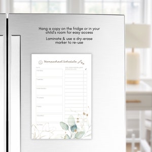 Kids Daily Homeschool Schedule Responsibility Chart, School Routine ...