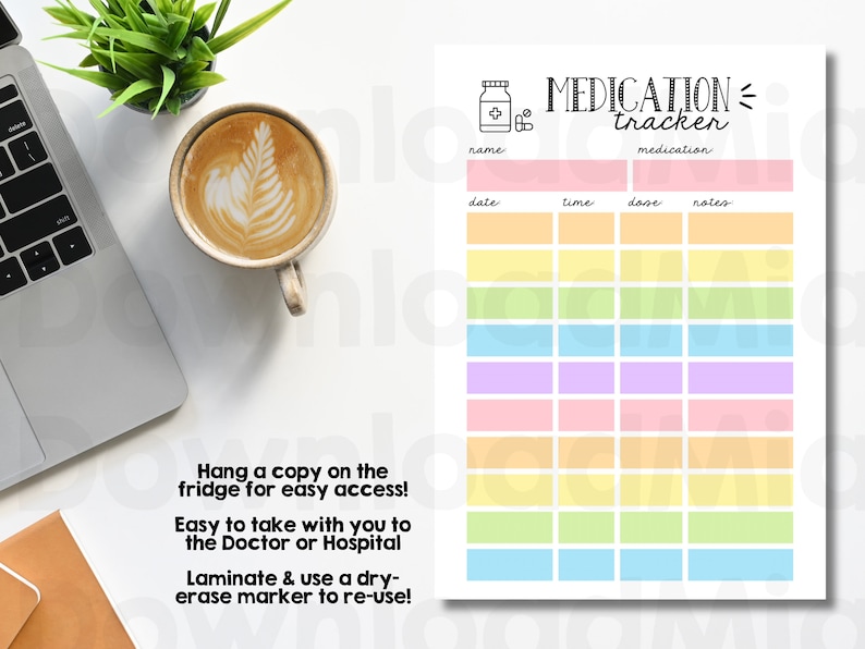 Medication Tracker Chart. Kids Medicine Schedule. Paracetamol Record ...