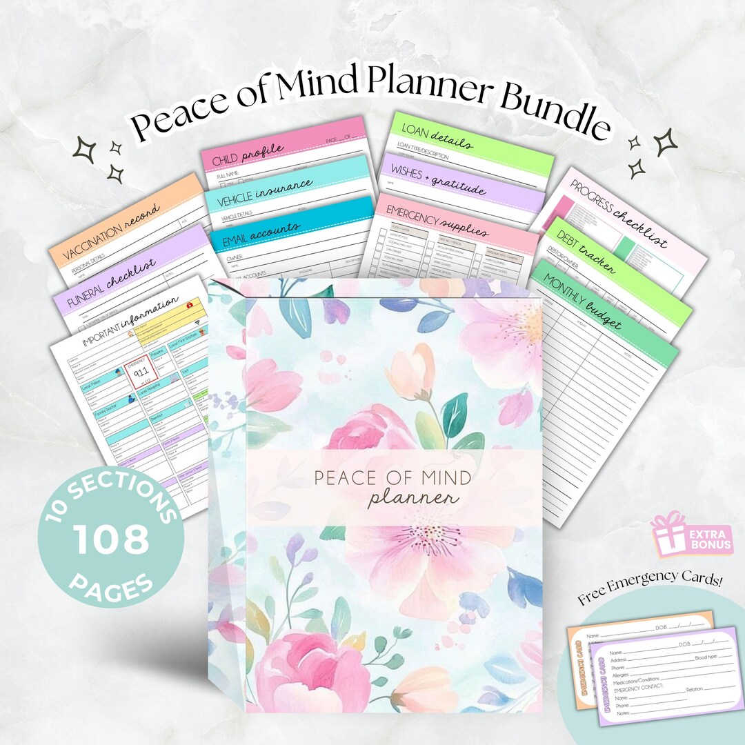 Just in Case Binder, Printable Emergency Planner Fillable, What If ...