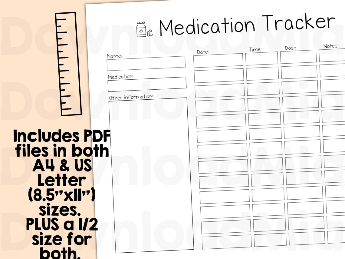 Medication Tracker Chart Record Create a Medicine Schedule. Edit and ...