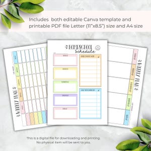 Weekly Plan Rainbow Homeschool Kids Printable Editable Schedule to Do ...