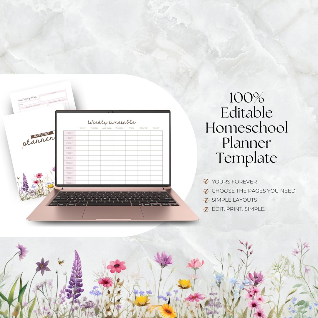 Homeschool Portfolio Template 2025 Canva Editable Printable Lesson Plan ...