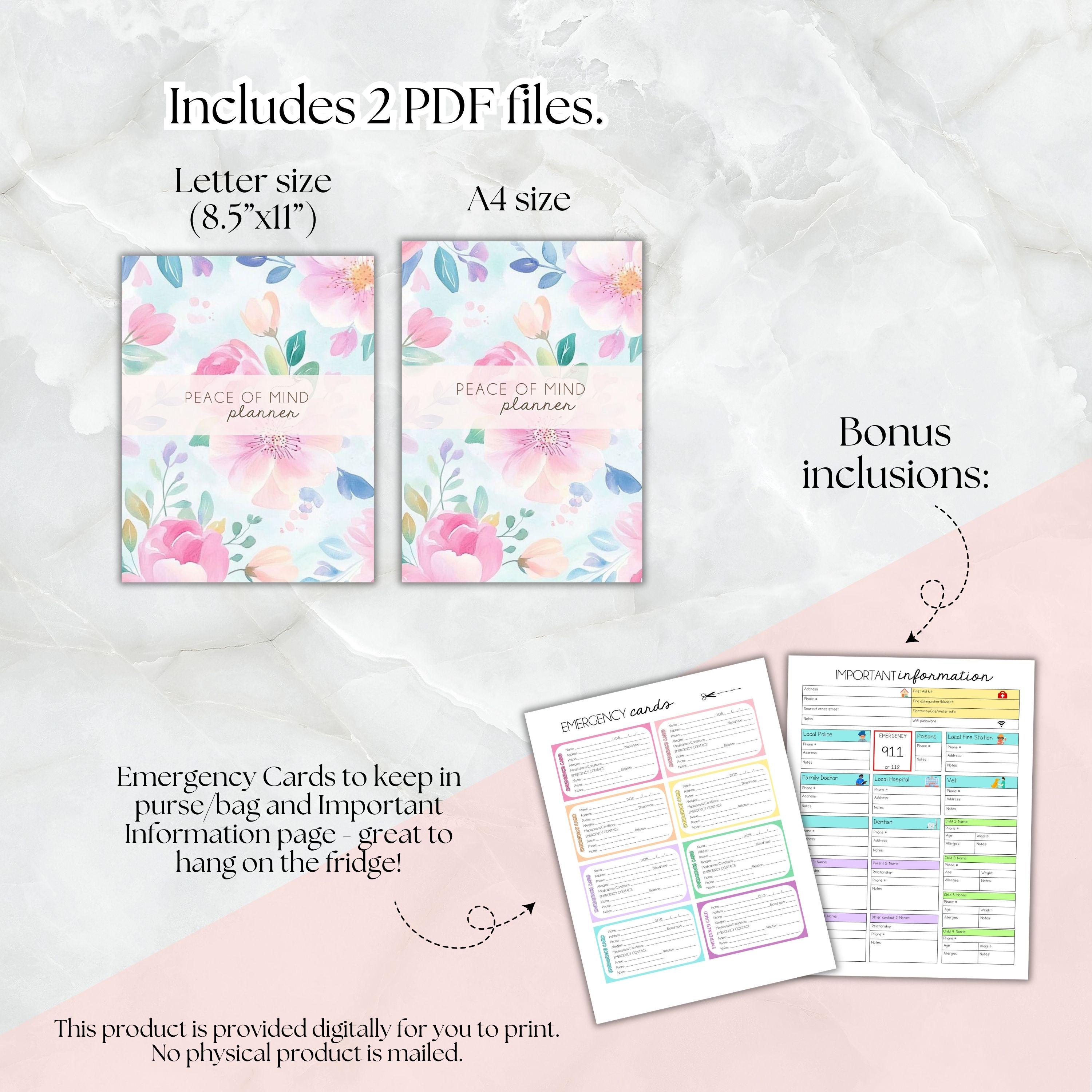 Just in Case Binder, Printable Emergency Planner Fillable, What If ...