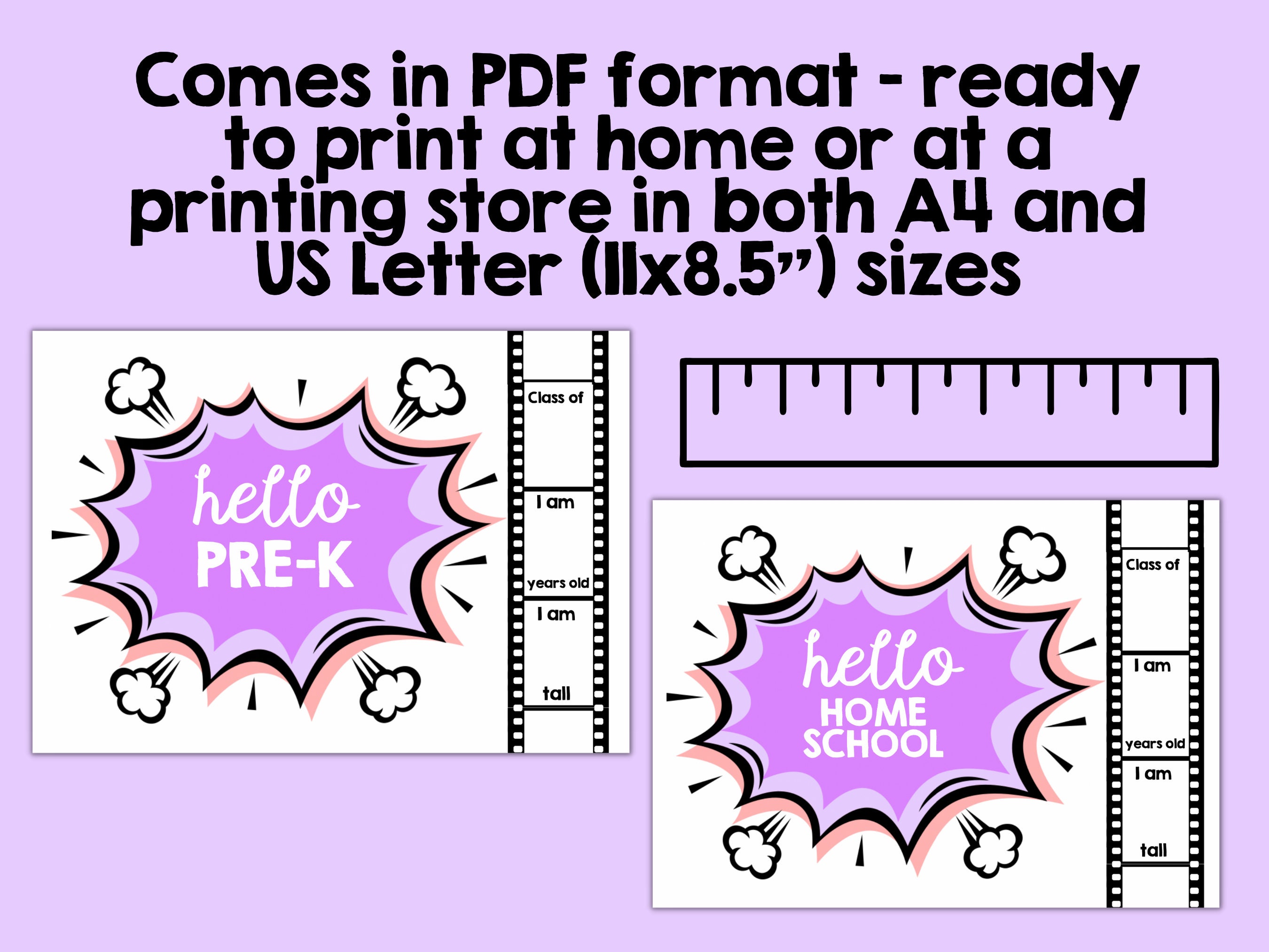 First Day of School Printable Sign Photo Prop Girls Boys. Bundle of All ...