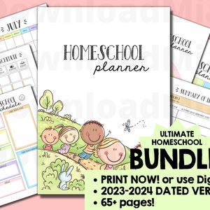 Homeschool Printable Planner 2023 2024 Printable Pastel Rainbow ...