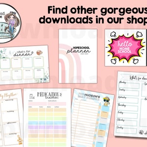 Homeschool Printable Planner 2023 2024 Printable Pink Boho Homeschool ...