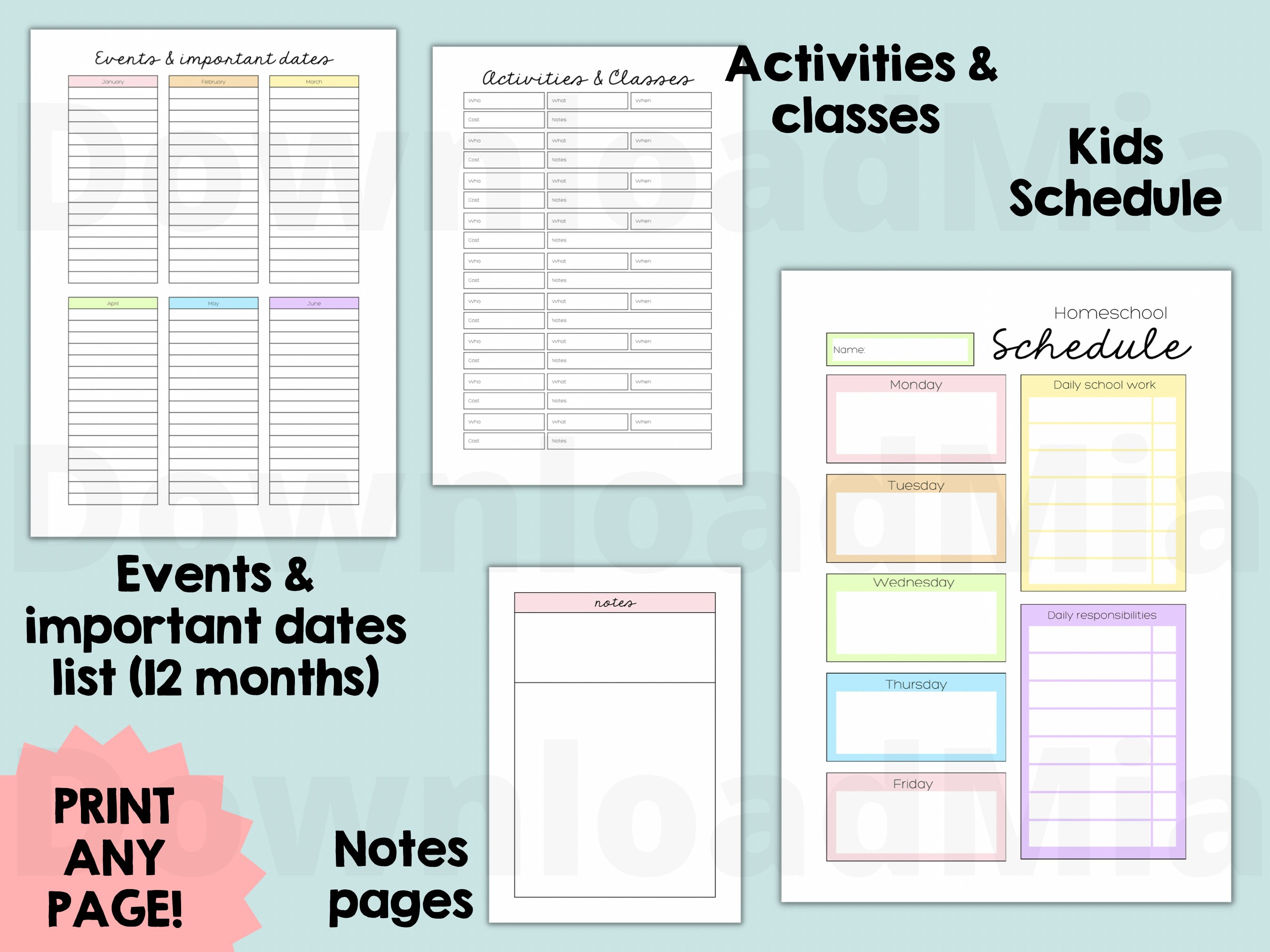 Homeschool Planner Editable Canva Template Printable Portfolio Simple ...