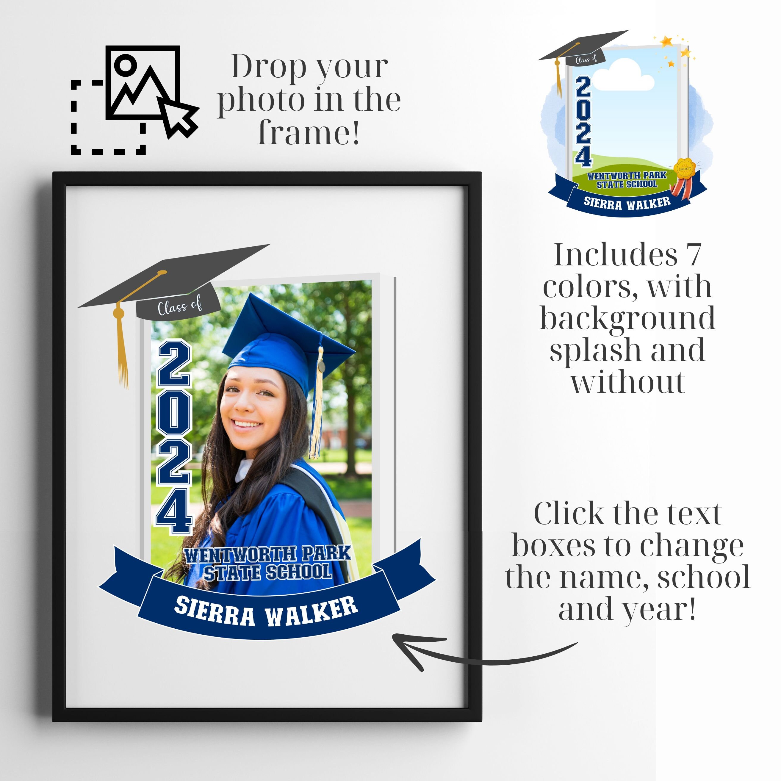 Graduation Template 2024, Class of 2024 Png, Canva Template Graduation ...