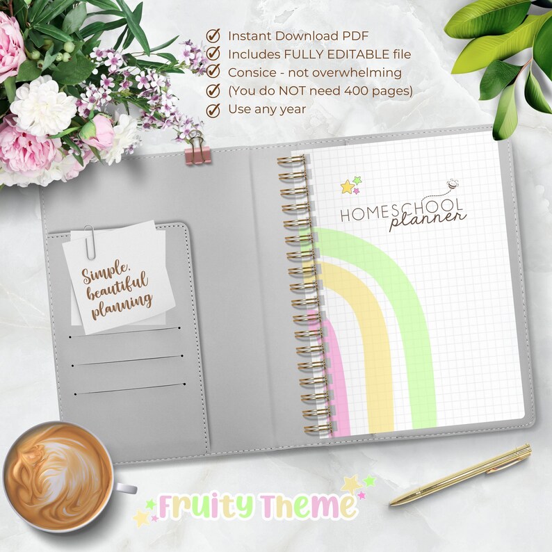 Homeschool Planner, Editable Printable Home Education Plan Record ...