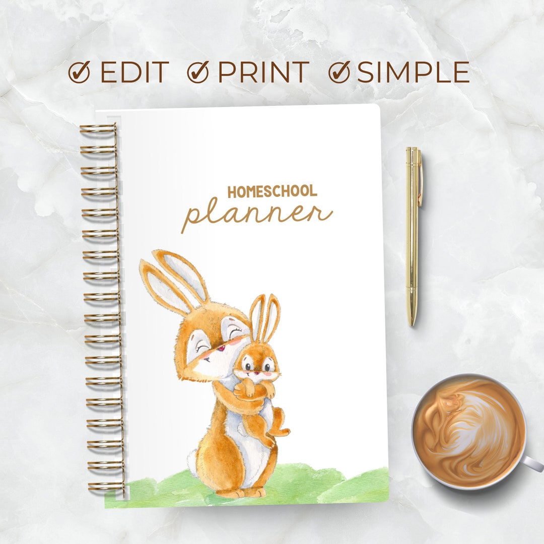 Homeschool Planner 2024 2025 Editable Printable Lesson Plan Record for ...