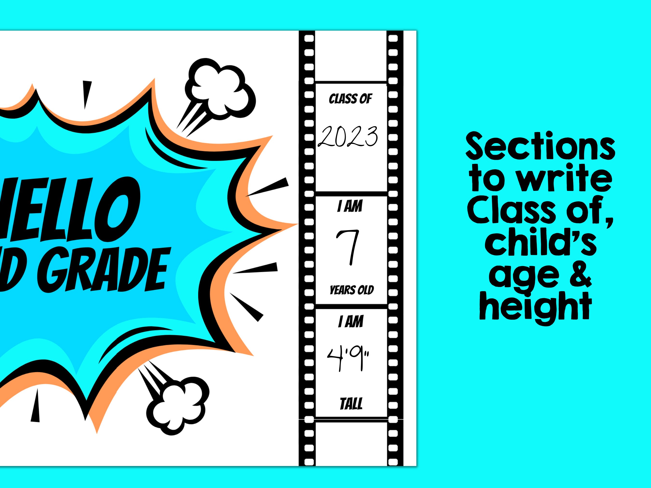 First Day of School Printable Sign Photo Prop Girls Boys. Bundle of All ...