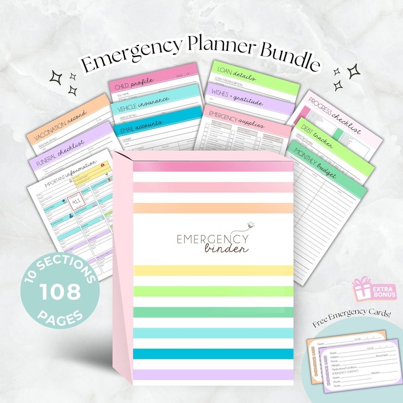 Emergency Plan Binder, Just in Case Printable Emergency Planner ...
