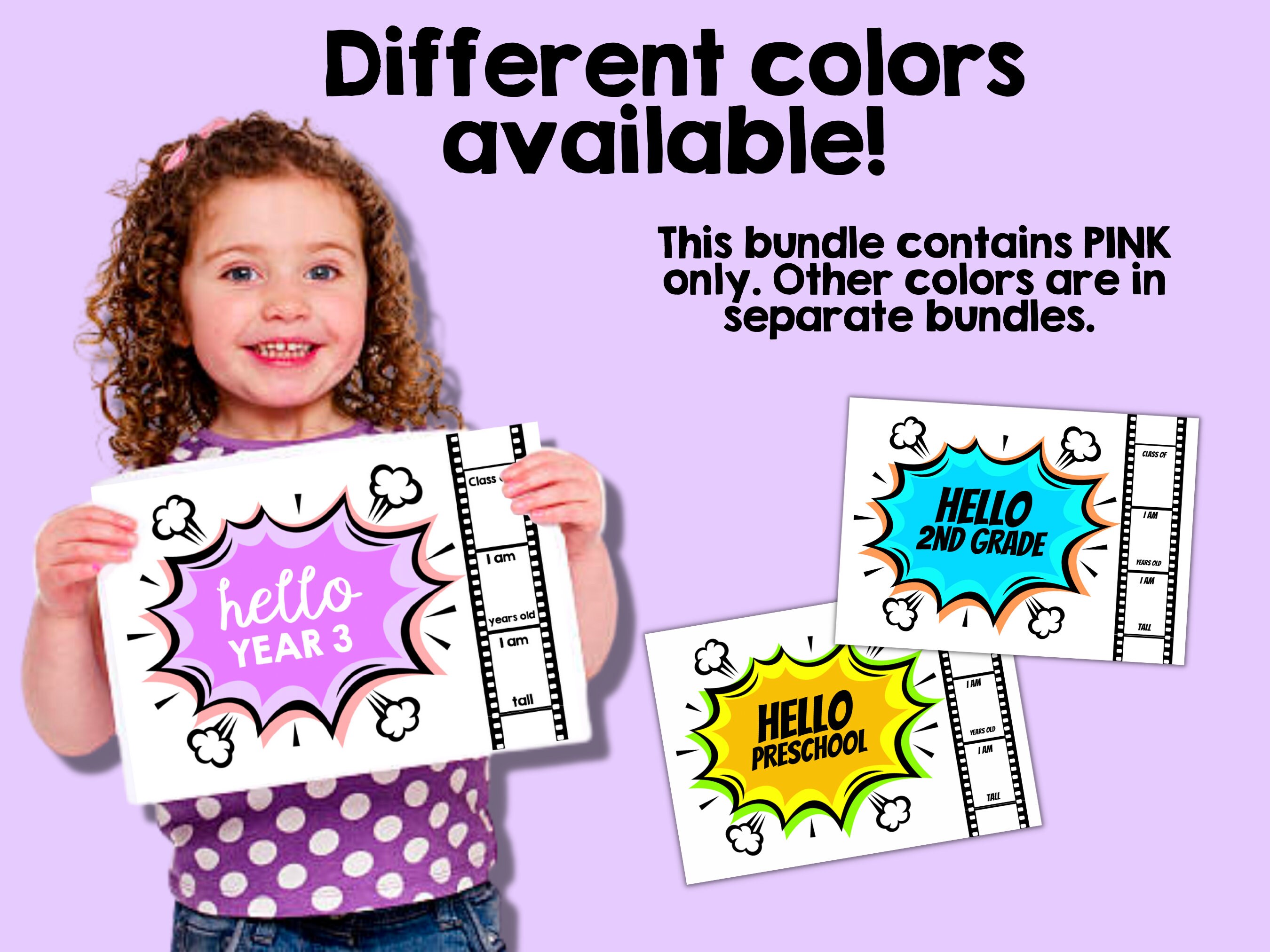 First Day of School Printable Sign Photo Prop Girls Boys. Bundle of All ...