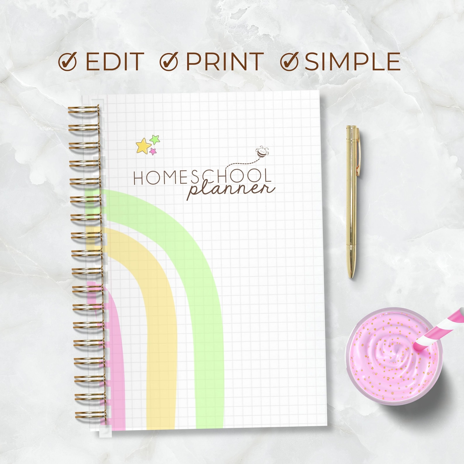 Homeschool Planner, Editable Printable Home Education Plan Record ...