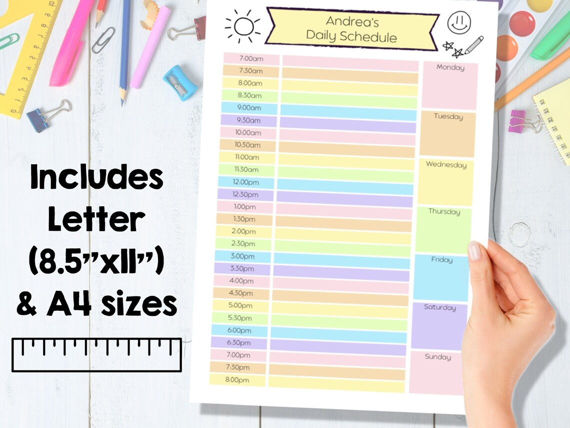 Kids Daily Schedule for Homeschool Responsibility. Planning Jobs ...