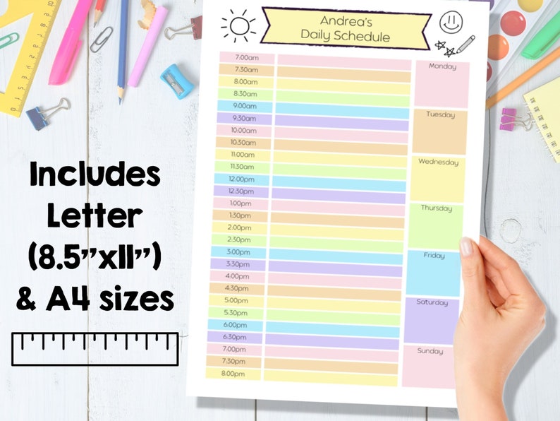 Kids Daily Schedule for Homeschool Responsibility. Planning Jobs ...