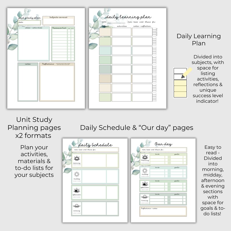 Homeschool Planner, Simple Lesson Plan, Weekly Activity Schedule ...