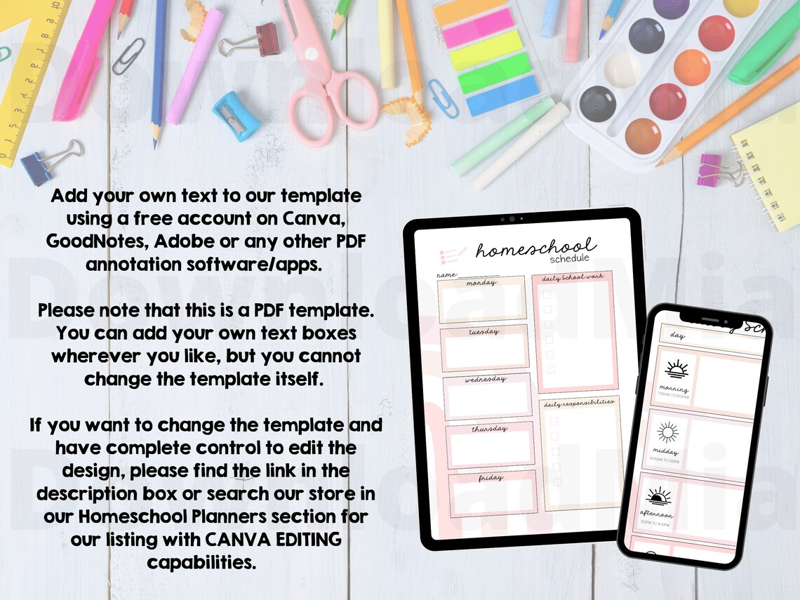 Homeschool Printable Planner 2023 2024 Printable Pink Boho - Etsy