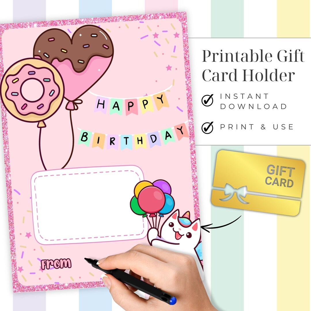 Happy Birthday Gift Card Holder Printable Teacher Appreciation Gift ...