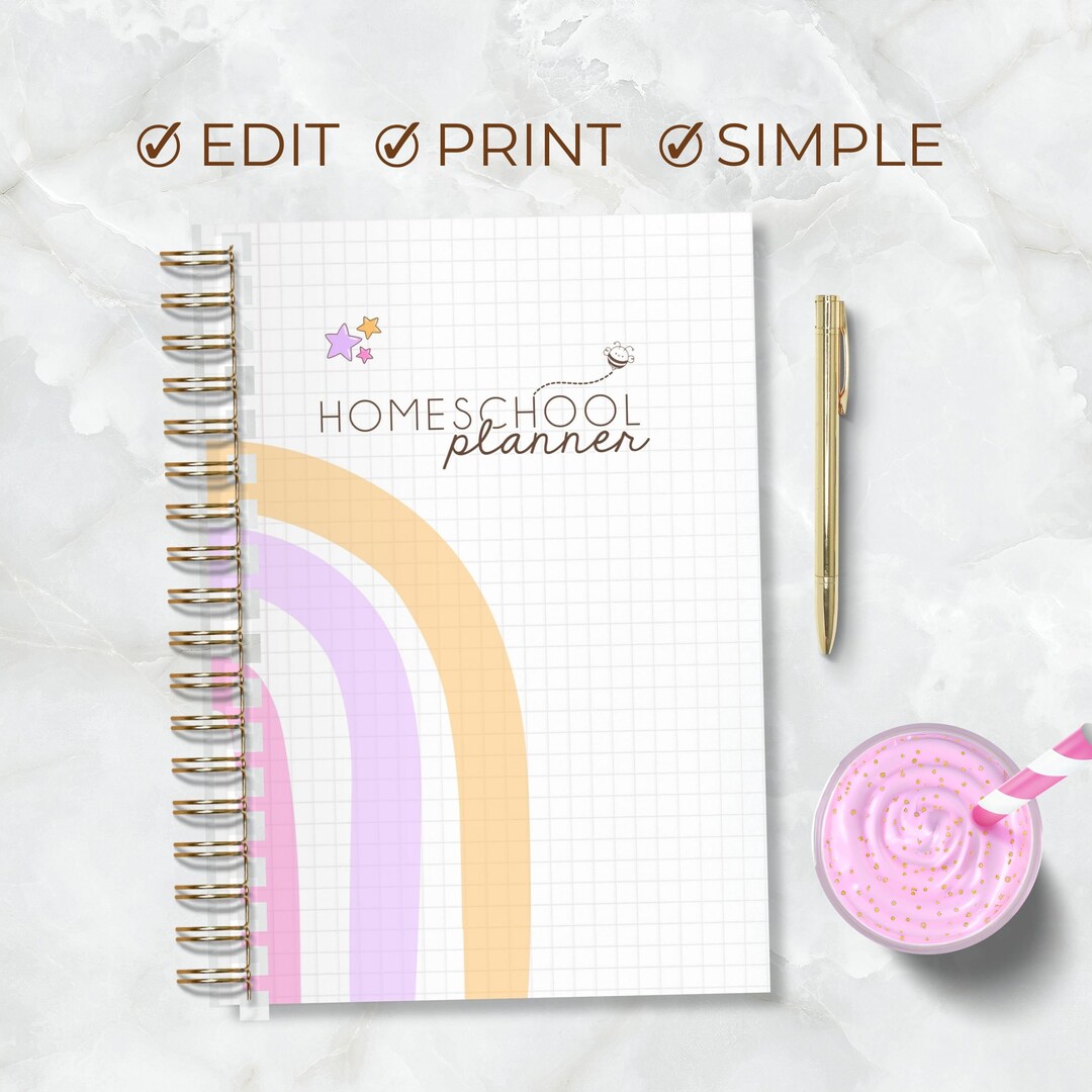 Homeschool Planner 2024 2025 Editable, Printable Home Education Plan ...