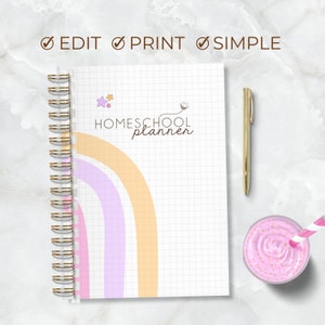 Editable Printable Homeschool Planner, Home Education Plan Record ...