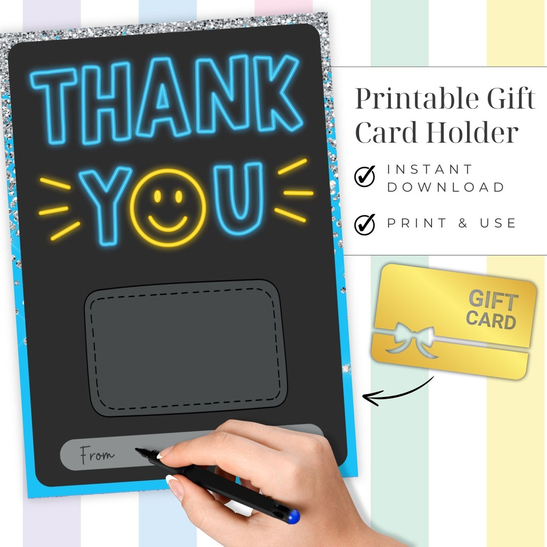 Printable Thank You Gift Card Holder Best Teacher Appreciation Week ...