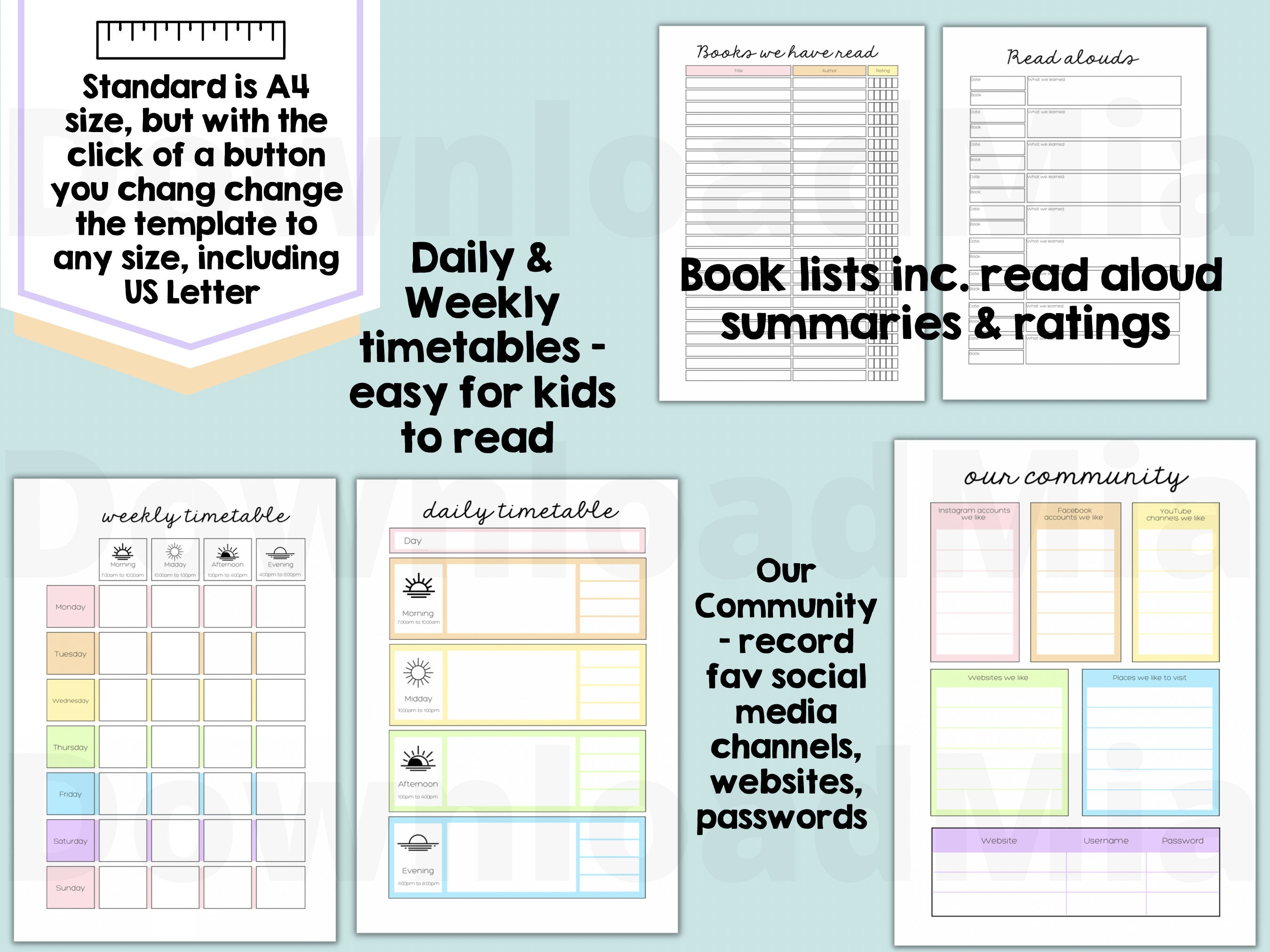 Homeschool Planner Editable Canva Template Printable Portfolio Simple ...