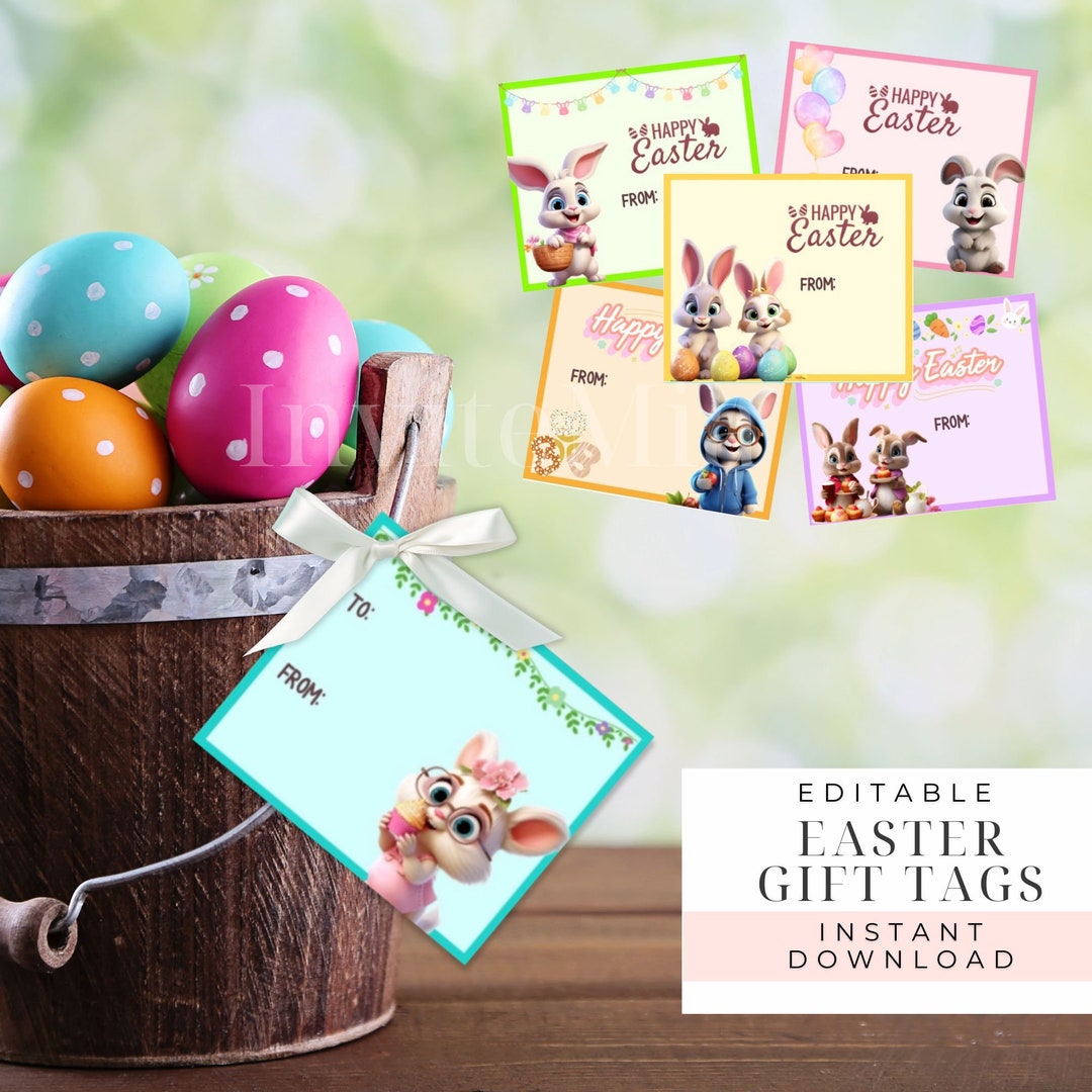 Printable Easter Gift Tags, Easter Present Card, Easter Thank You Gift ...