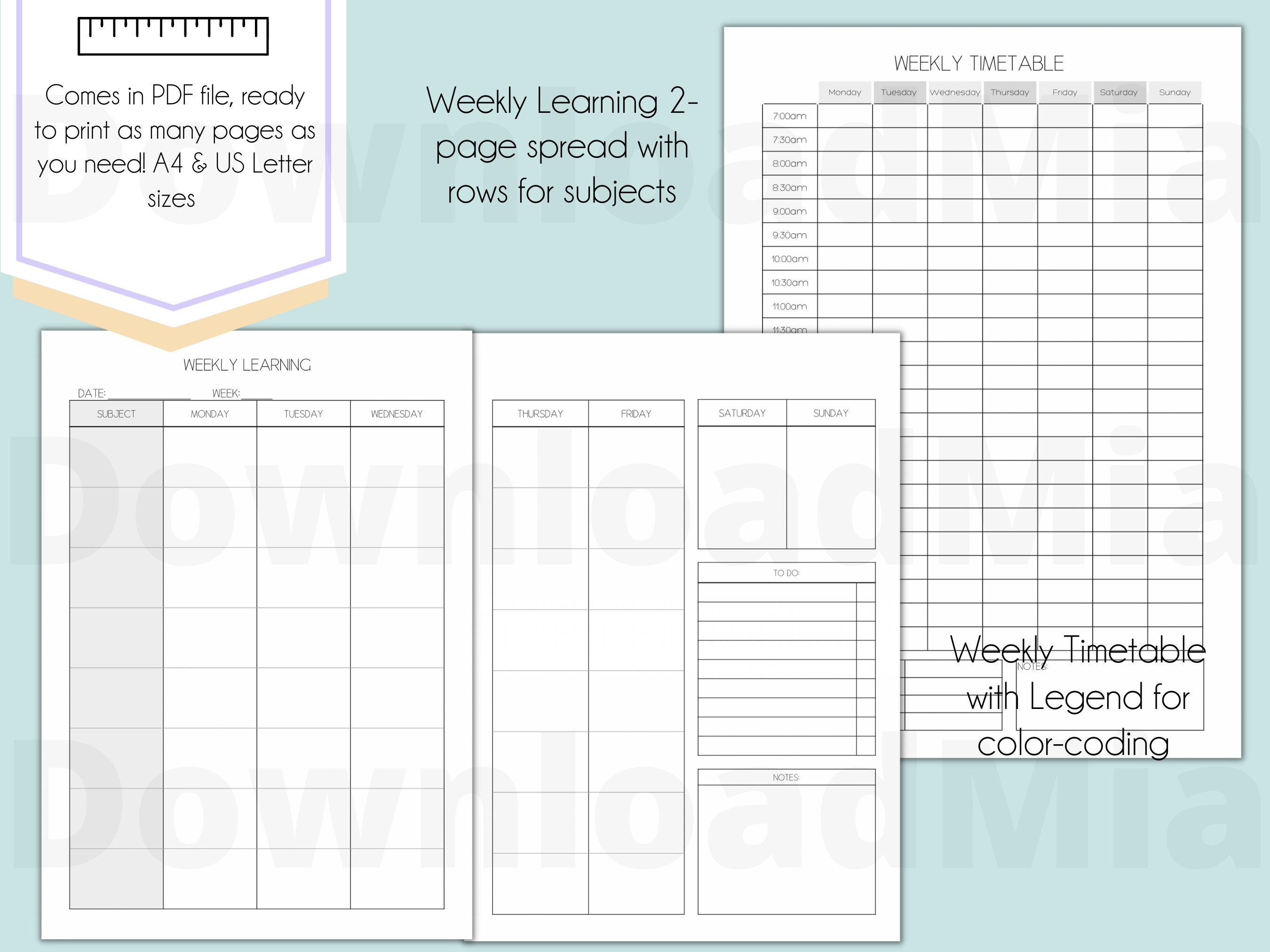 Simple Homeschool Planner Printable Portfolio Minimal Undated for ...
