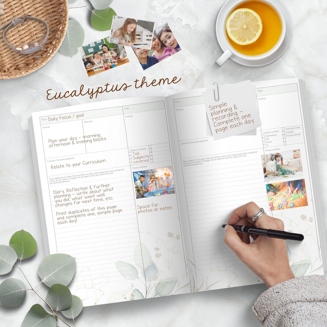 Simple Homeschool Planner, Editable Printable Home Education Curriculum ...
