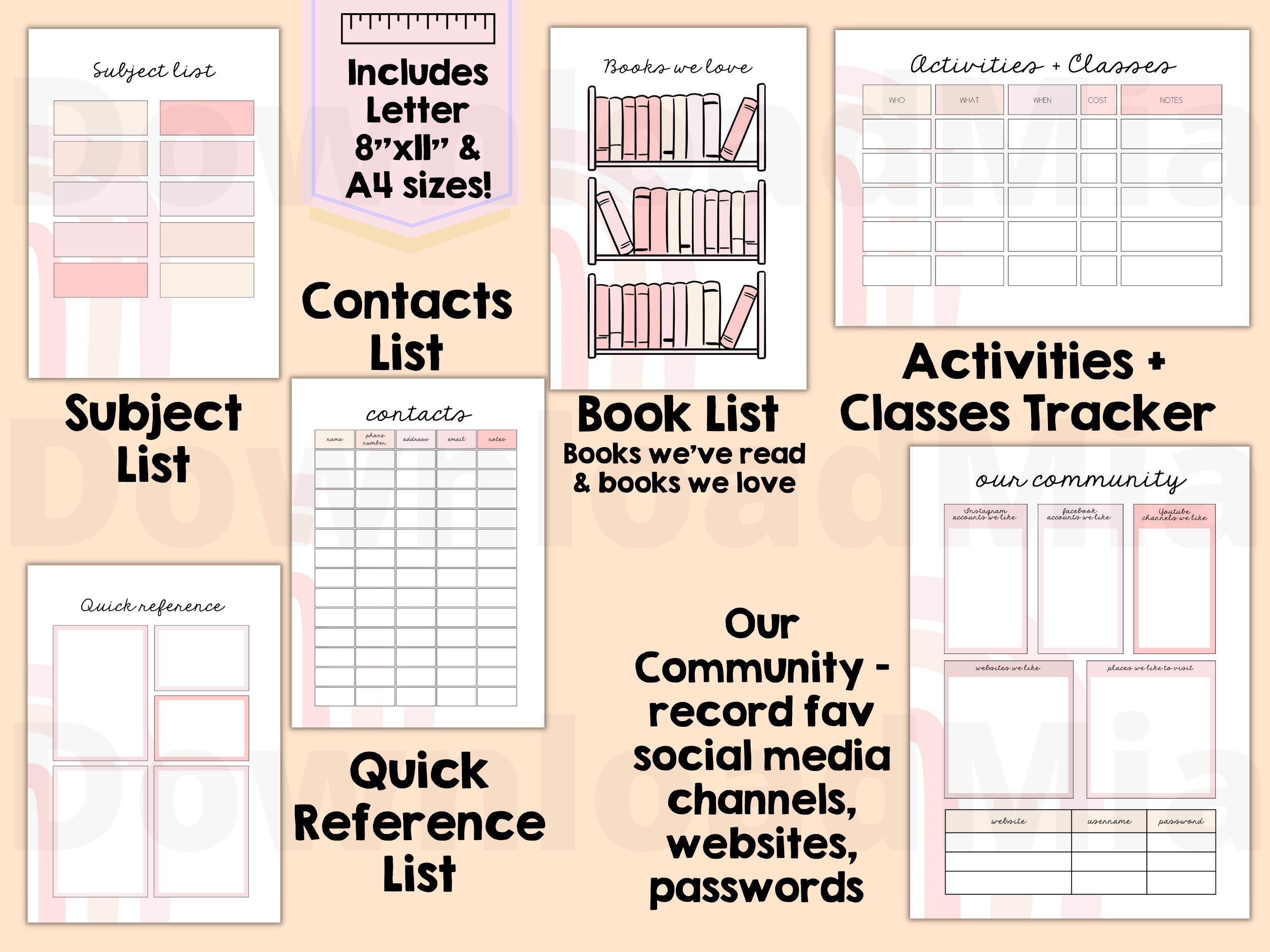 Homeschool Printable Planner 2023 2024 Printable Pink Boho Homeschool ...