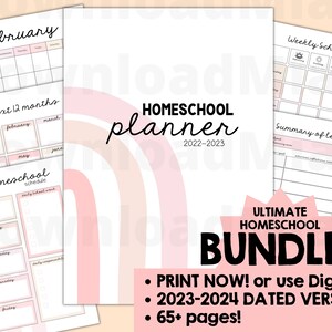 Homeschool Printable Planner 2023 2024 Printable Pink Boho Homeschool ...
