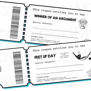 Father’s Day Gift for Dad Coupon Book From Kids Wife Partner Girlfriend ...